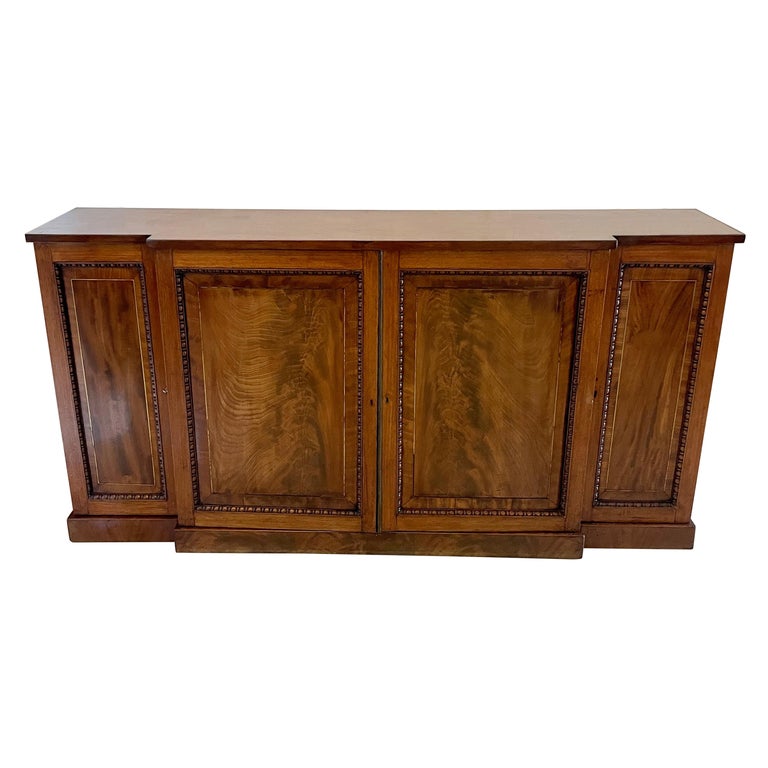Antique Regency Quality Figured Mahogany Breakfront Four Door Sideboard ...