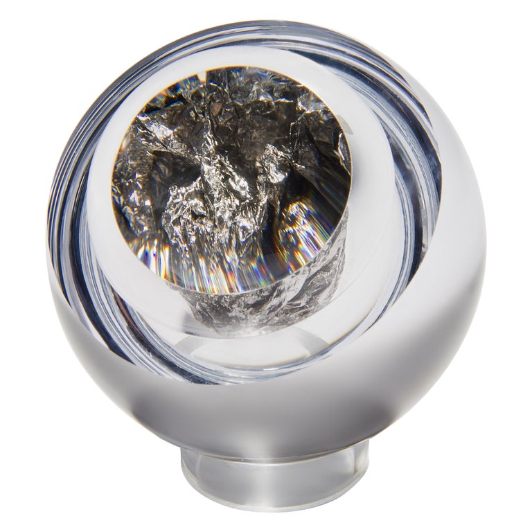Auri No 30 with Platinum, an Optical Orb Glass Sculpture by Anthony ...