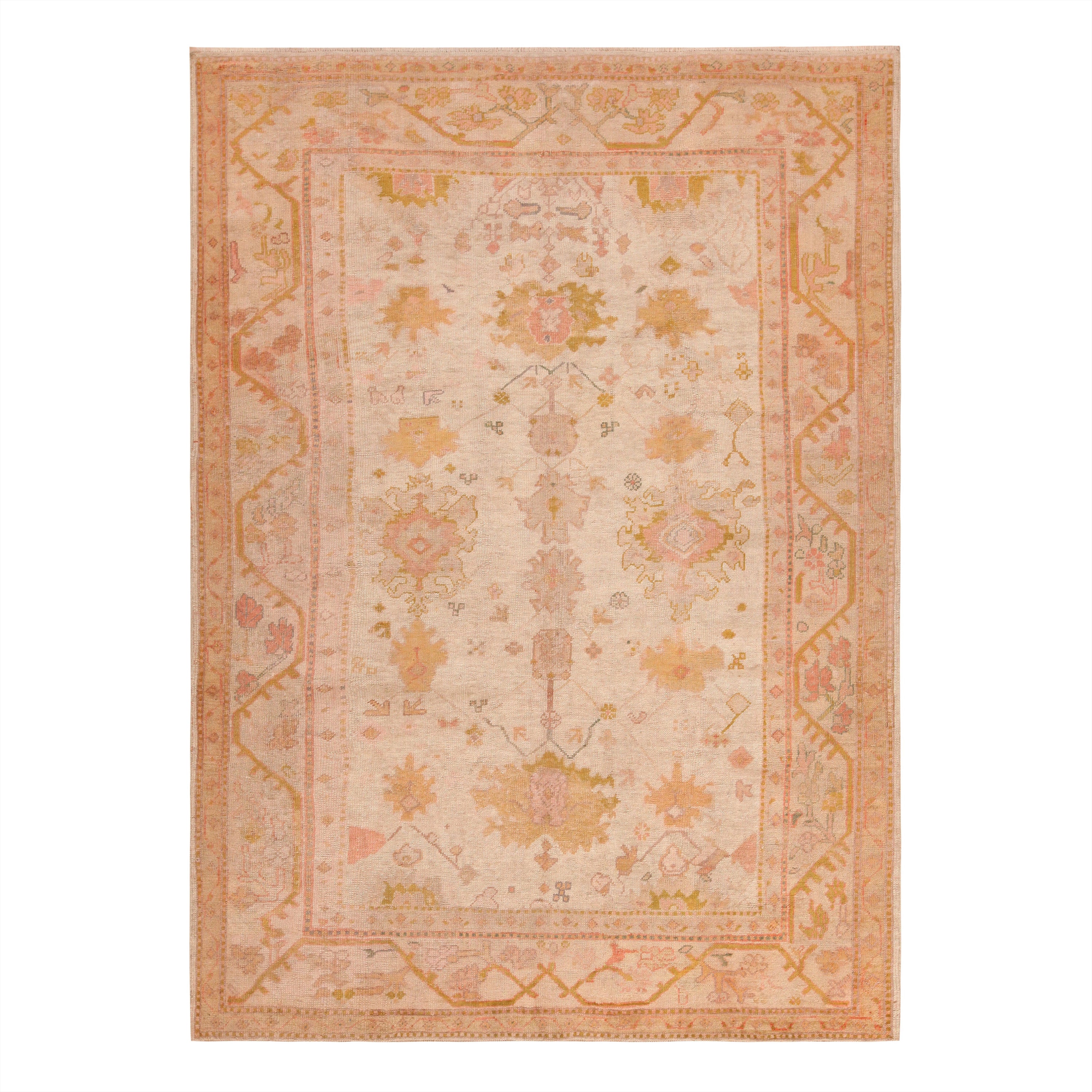 Antique Turkish Oushak Square Rug. 13 ft x 13 ft 9 in For Sale at 1stDibs