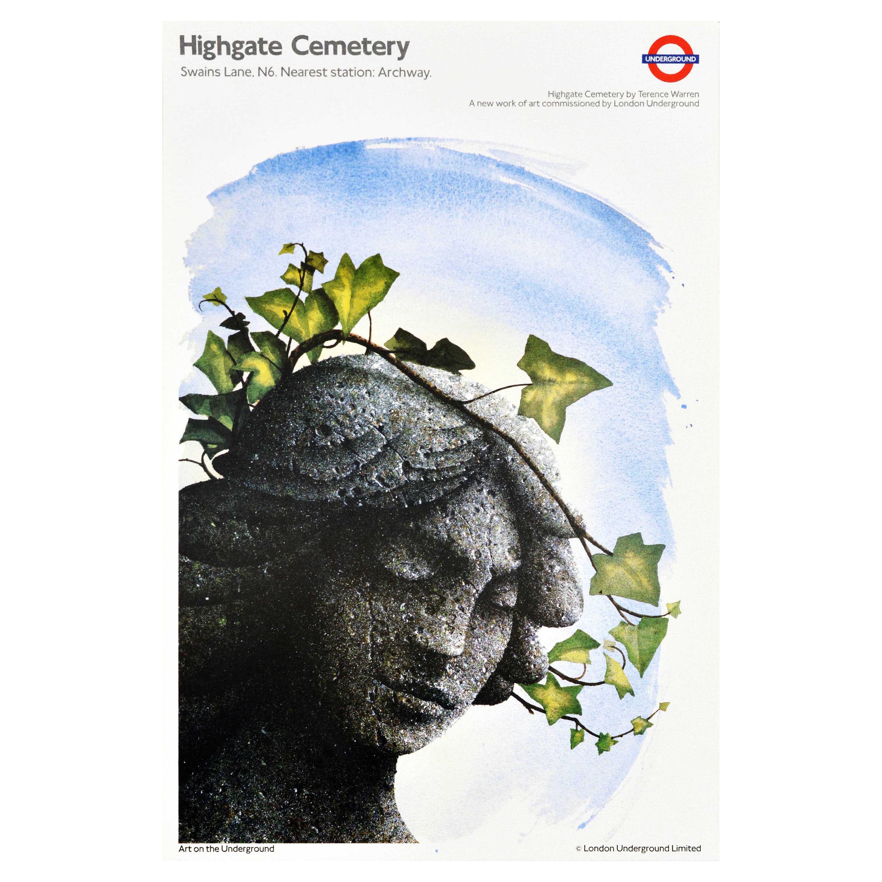 Original Vintage London Underground Poster LT Highgate Cemetery Terence ...