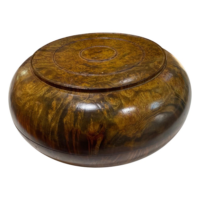 Large Burlwood Circular Vessel For Sale at 1stDibs