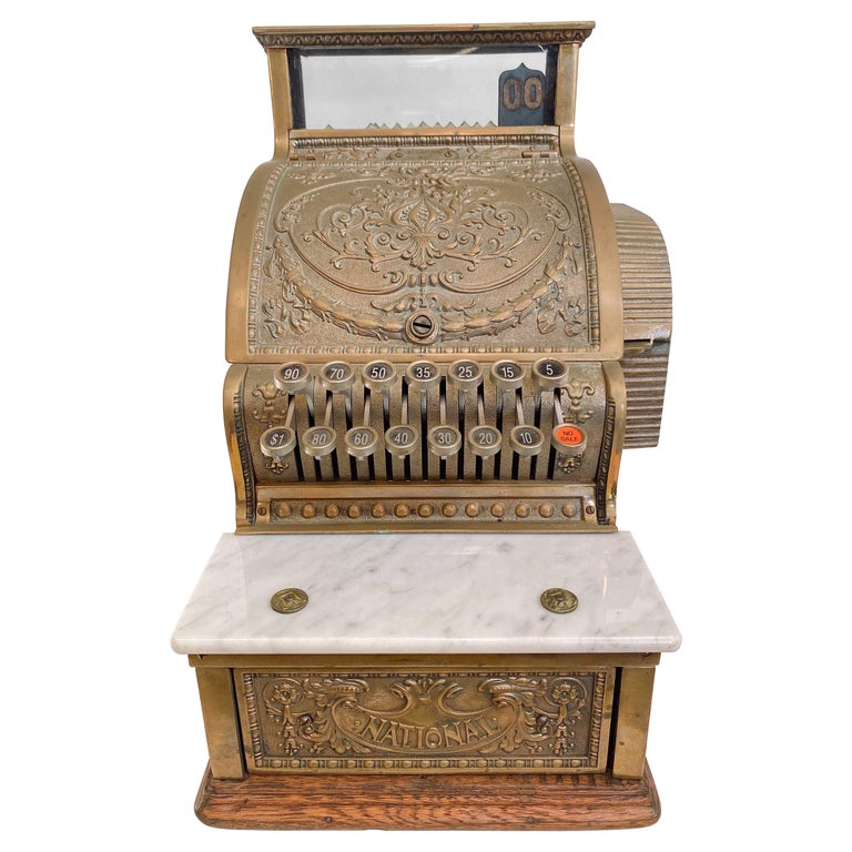 Early 1900s National Brass Cash Register For Sale at 1stDibs