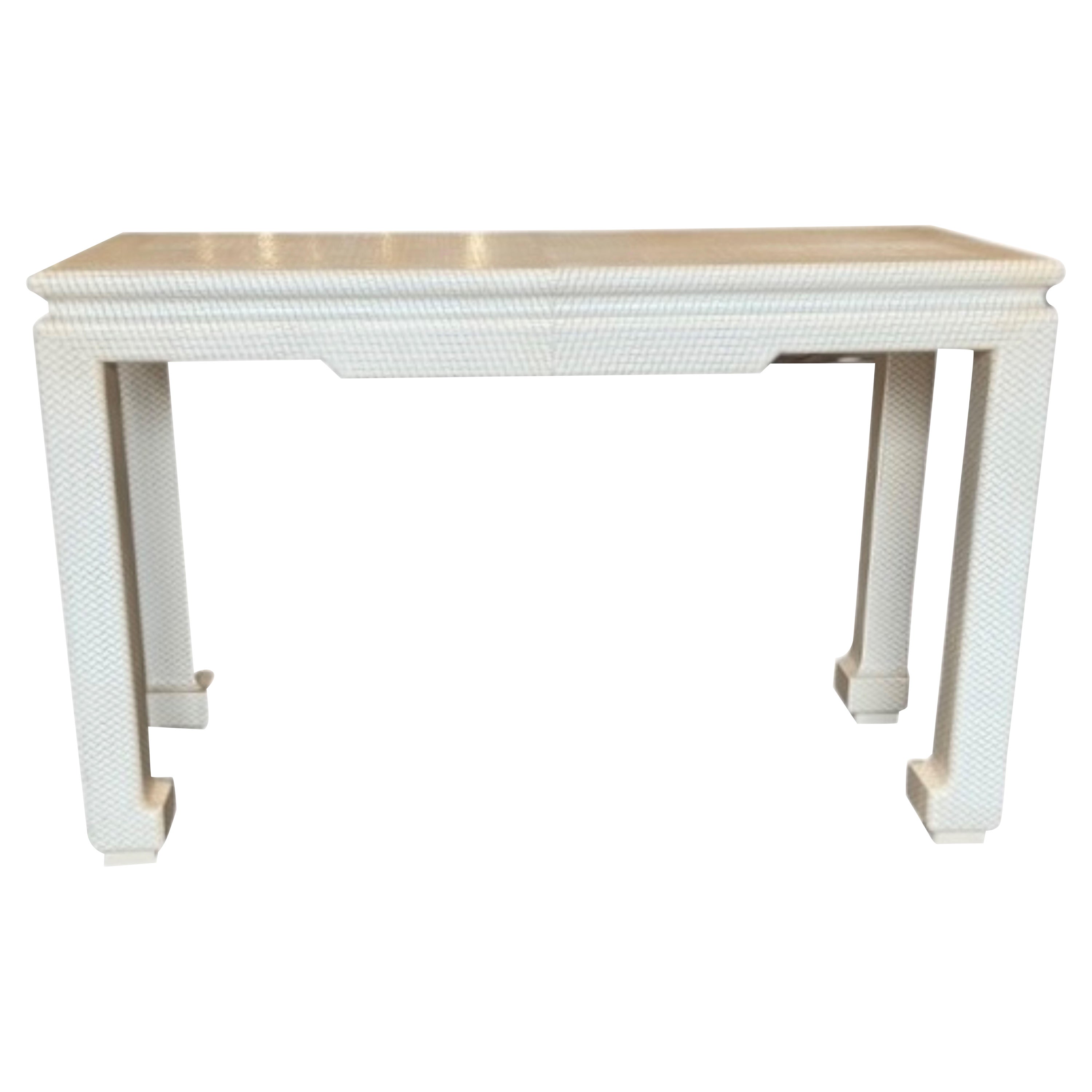 An American Modern White Murano Linen " Waterfall" Console Table, Karl ...