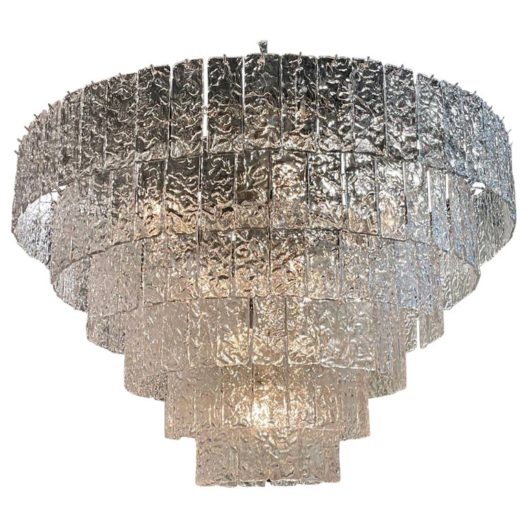 Large Scale Impressive Murano Waterfall Chandelier For Sale at 1stDibs