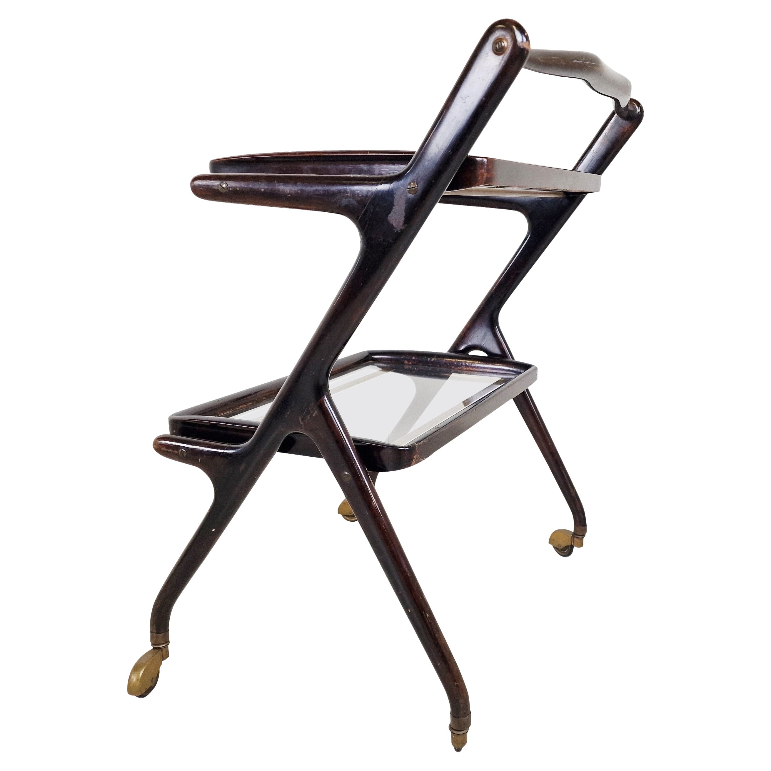 Vintage Italian Serving Trolley / Bar Cart by Cesare Lacca, Circa 1950s ...