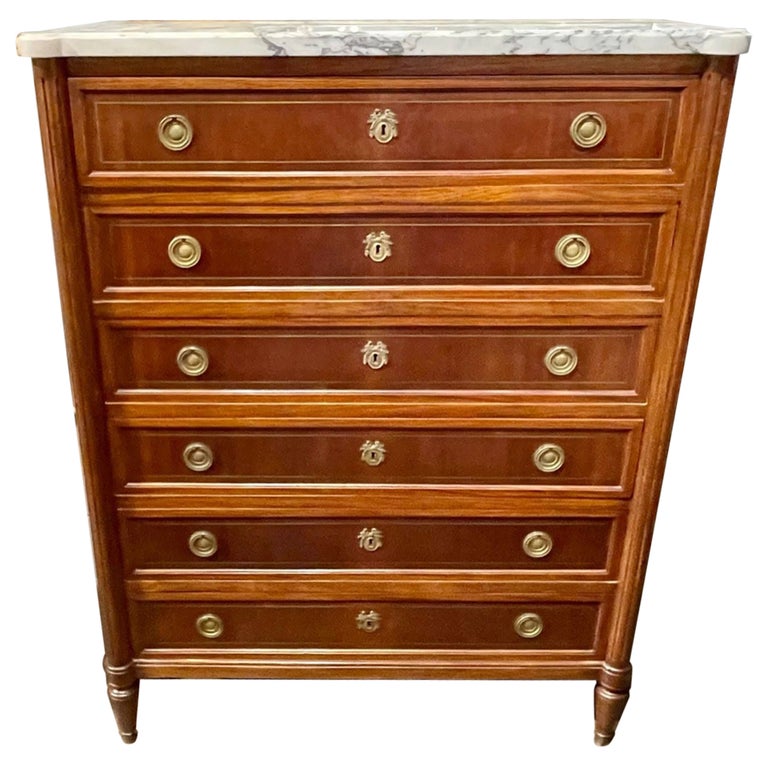 19th Century French Louis XVI Style Tall Dresser For Sale at 1stDibs