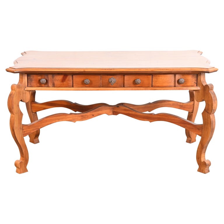 Romweber Spanish Baroque Carved Pine Writing Desk For Sale at 1stDibs