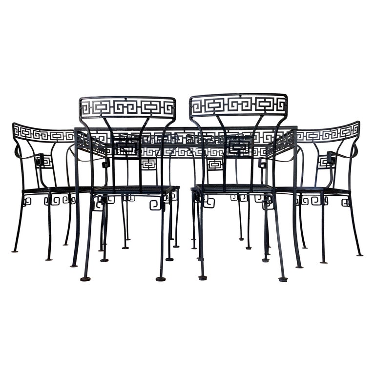 Vintage Greek Key Iron 'Athena' Garden Dining Set at 1stDibs
