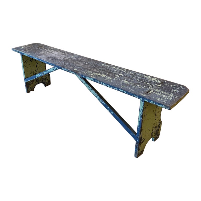Antique American Bench with Old Paint For Sale at 1stDibs