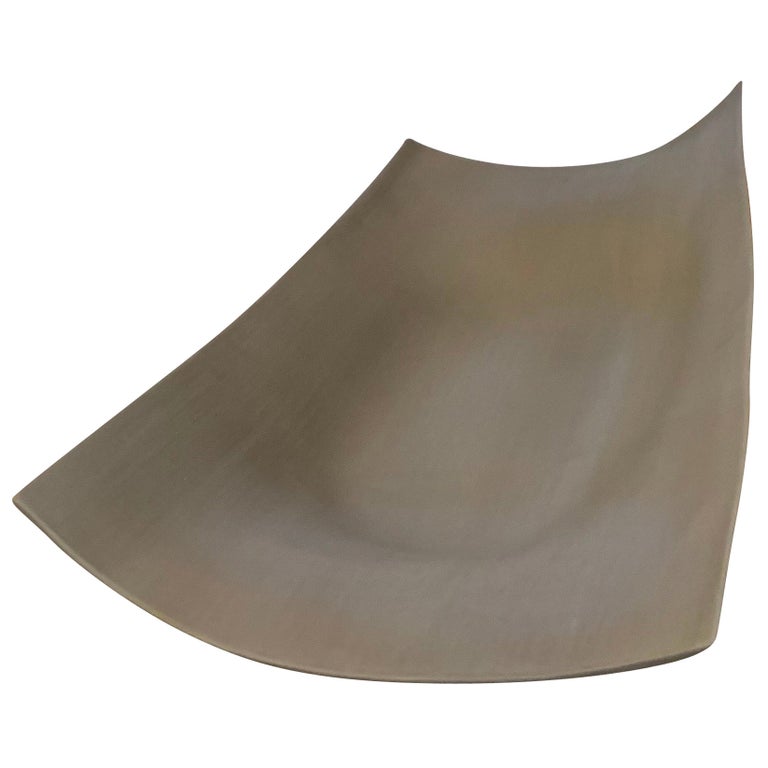 Dark Bronze Matte Glaze Extra Large Wavy Rectangle Tray, Italy ...