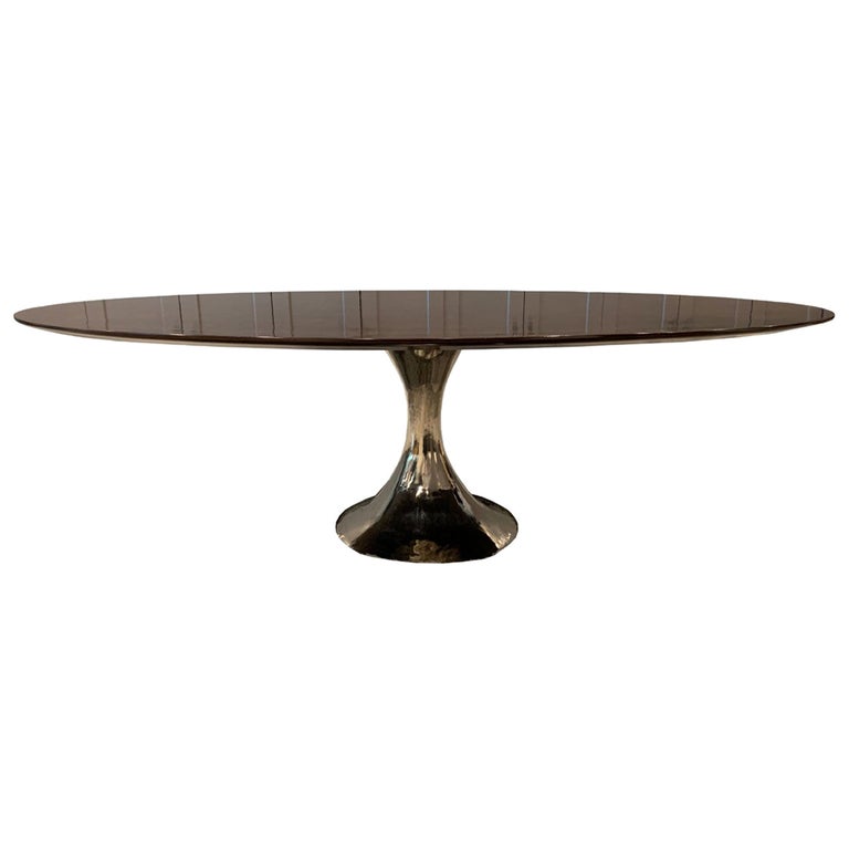 Oval Burl Veneer Conference Table For Sale at 1stDibs