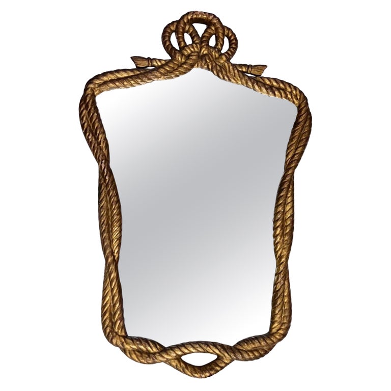 Gilt Italian Carved Rope Mirror For Sale at 1stDibs