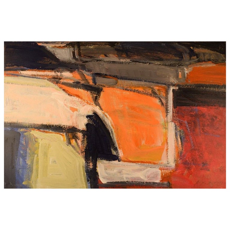 Unknown artist. Oil on board. Abstract composition. Dated 1999. For ...