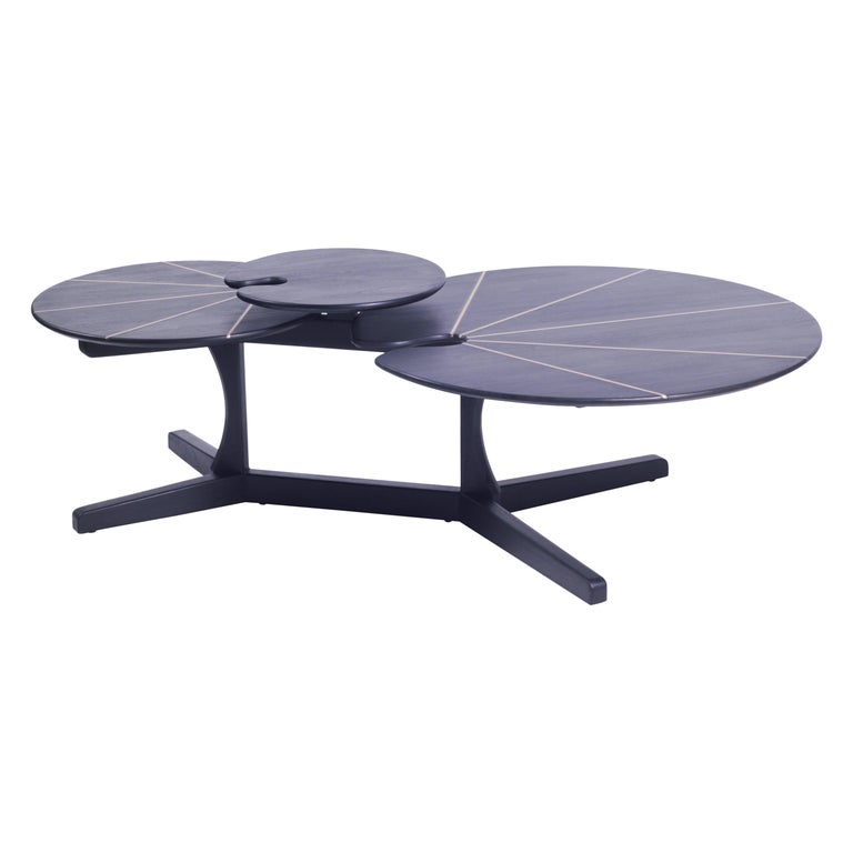 Solid Oak Handcrafted "Kaluva" Black Coffee Table stained black with ...