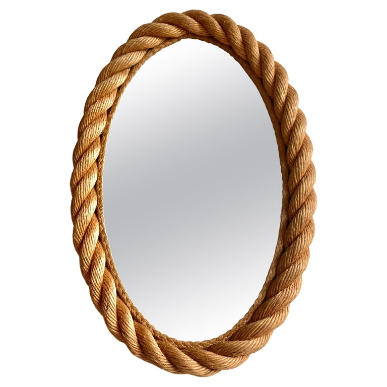 Elliptical Rope Mirror, Audoux and Minet, France, 1950-60 at 1stDibs