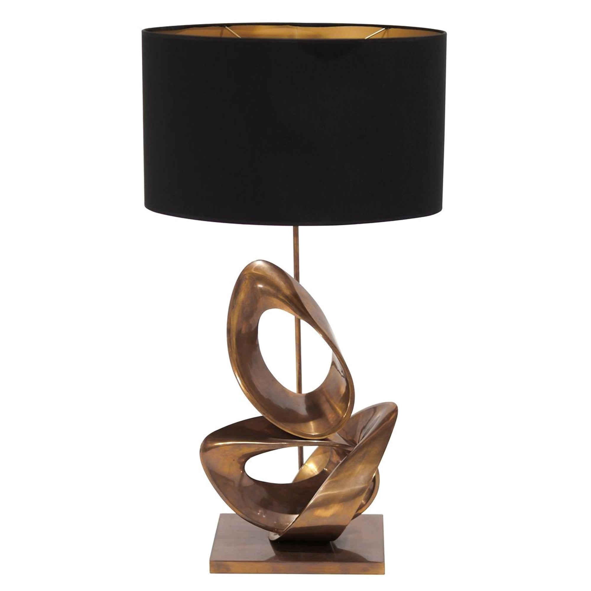 Tribeca Table Lamp with Cast Bronze and Ebonized Oak For Sale at 1stDibs