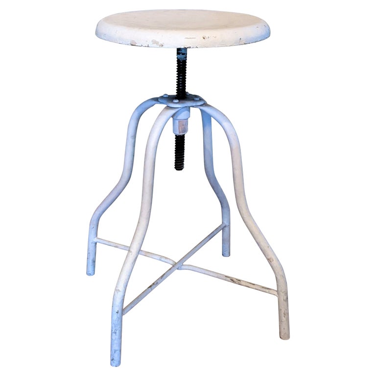 Vintage White Medical Stool For Sale at 1stDibs