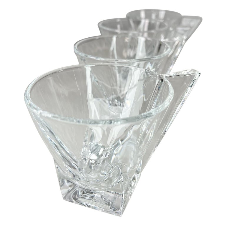 1990s RCR Italian Crystal Glass Set of Four Modern Coffee Cups Italy ...