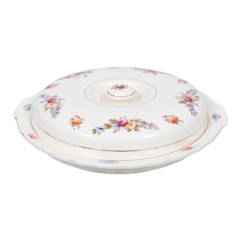 Mikori Ware Japanese Lidded Ceramic Serving Dish For Sale at 1stDibs