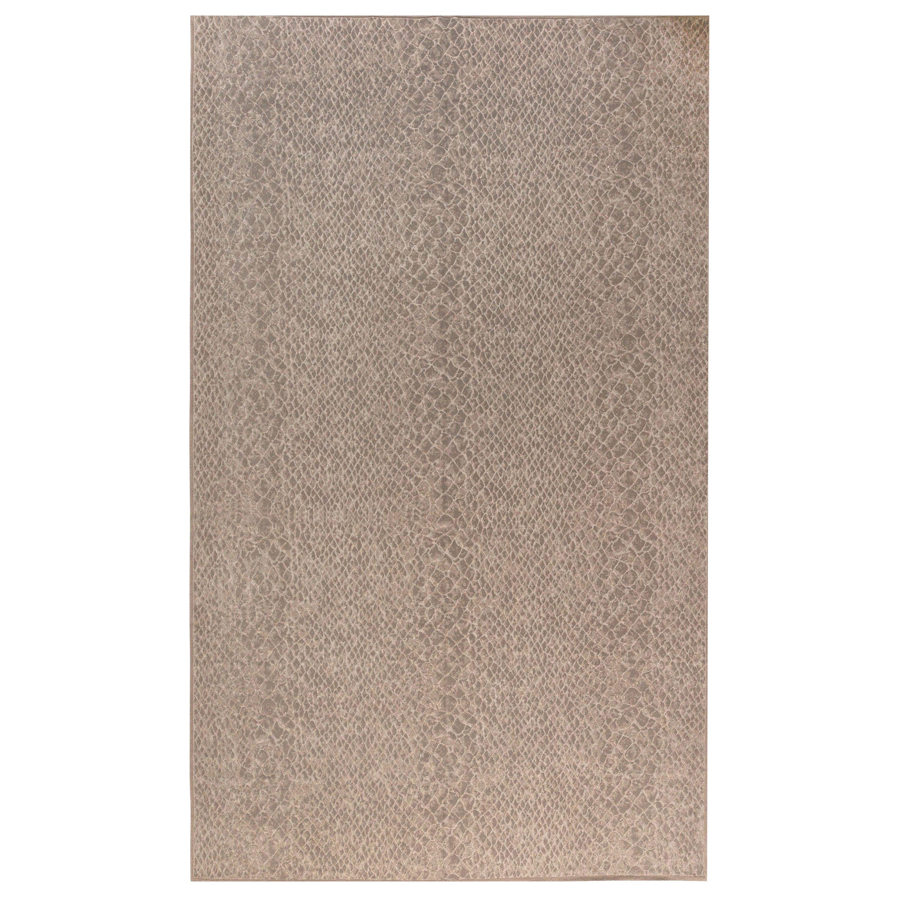 Contemporary Gold Waves Design Handmade Wool and Silk Rug by Doris ...