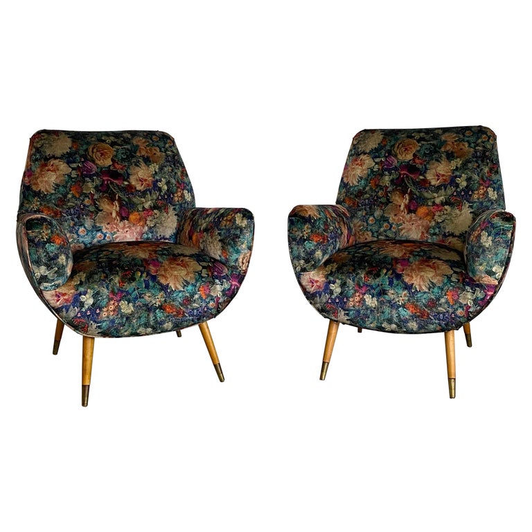 Mid-Century Italian Lounge Chairs, Pair For Sale at 1stDibs
