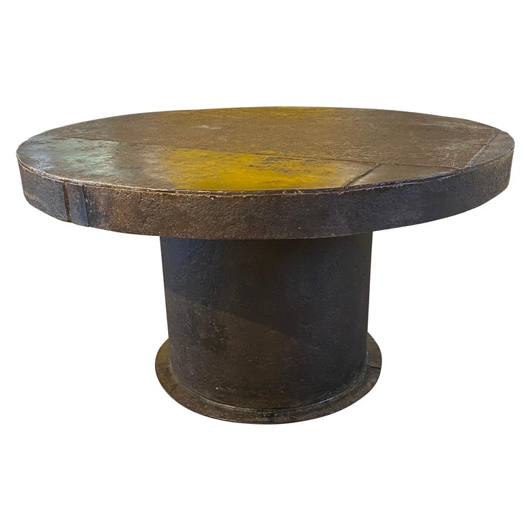 Dramatic Solid Steel Table For Sale at 1stDibs