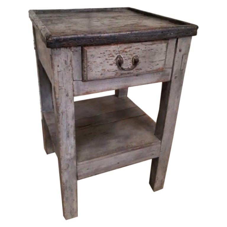 Vintage Industrial Rustic Steel and Metal End-Side Table-Stand with ...