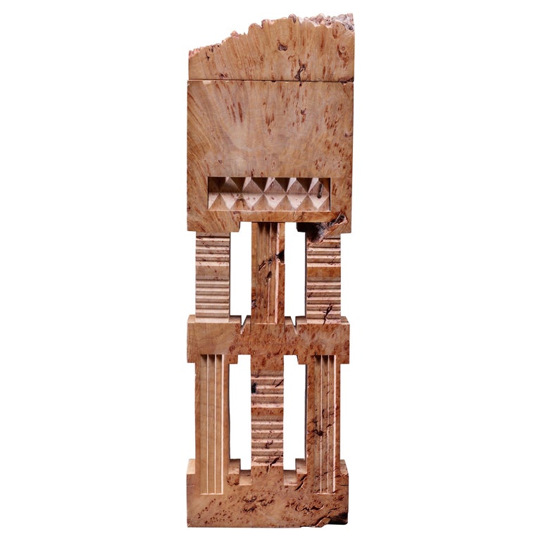 Michael Elkan Sculptural Maple Burl Box, USA, 1980s For Sale at 1stDibs