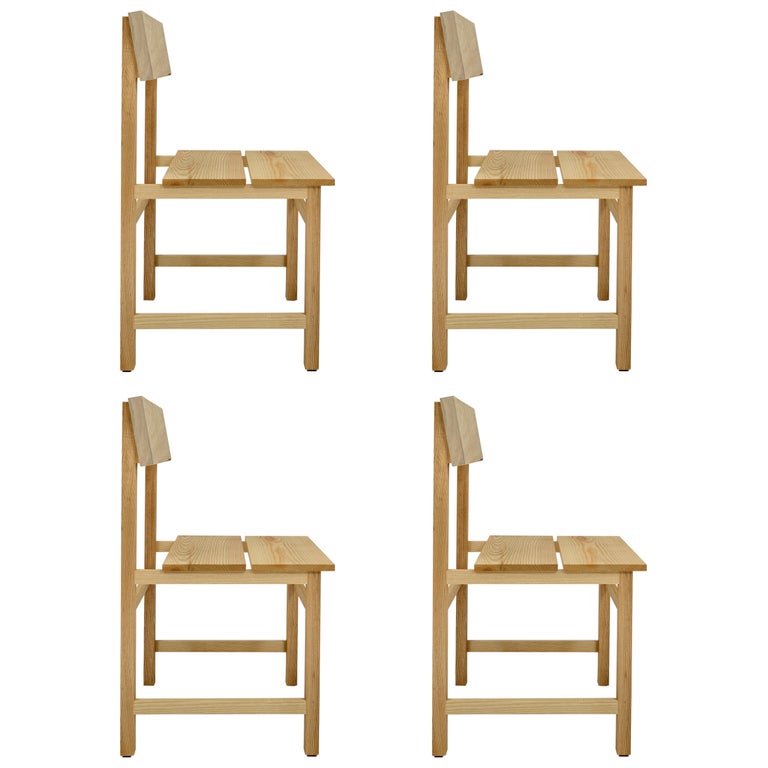 Prairie Chair, Modern Ash Wood Dining Chair, Set of 4 For Sale at 1stDibs