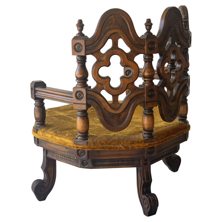 Gothic American Parlor Chair For Sale at 1stDibs