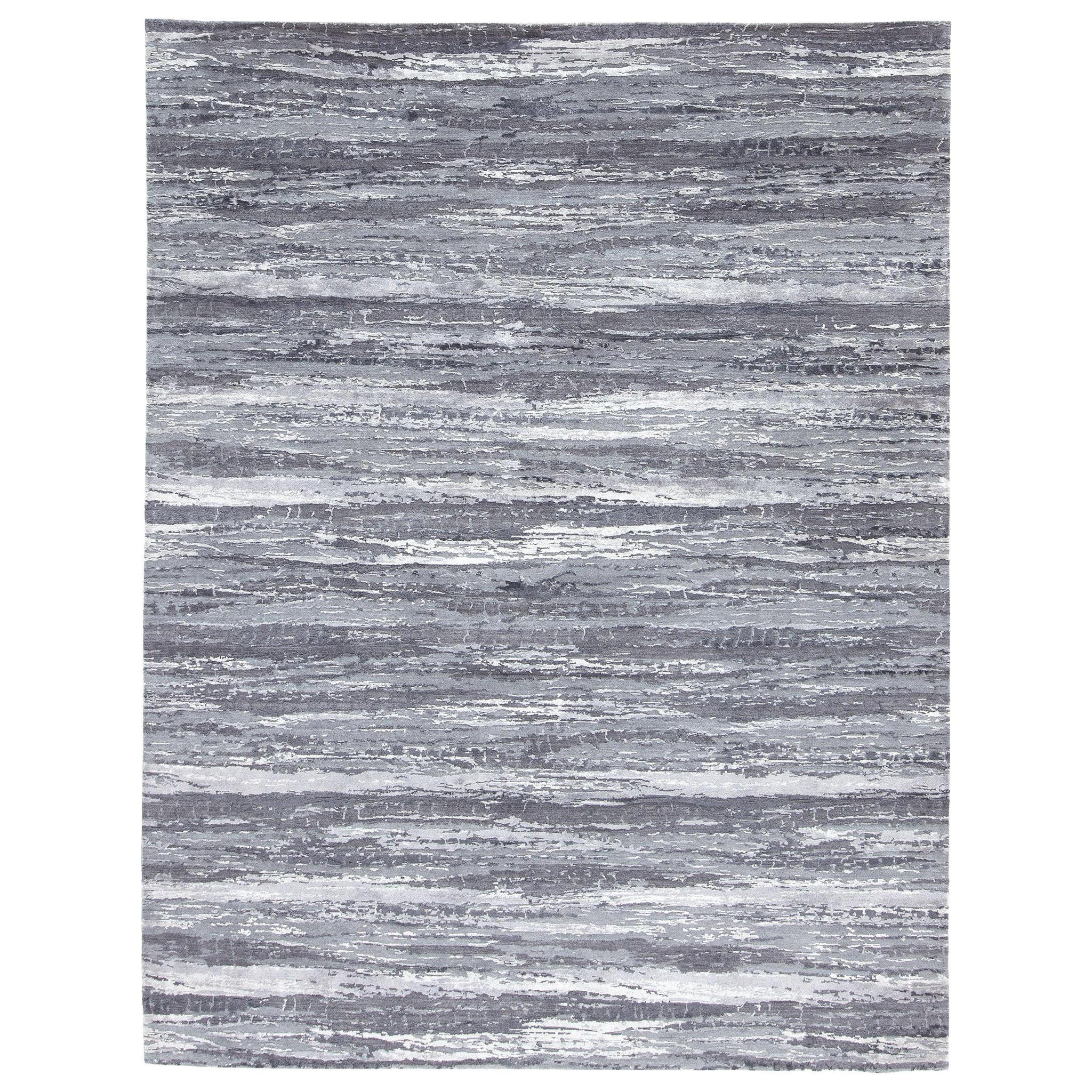 Modern Design Mezzo Collection Wool and Silk Embossed Rug from Mehraban ...
