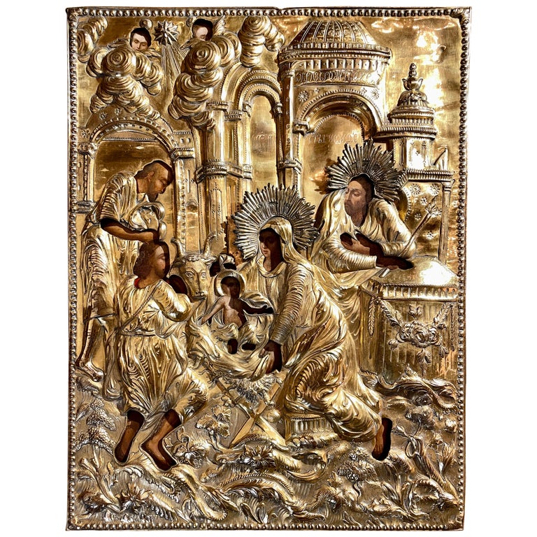 Antique Early 19th Century Greek Original Icon with Presentation Info ...