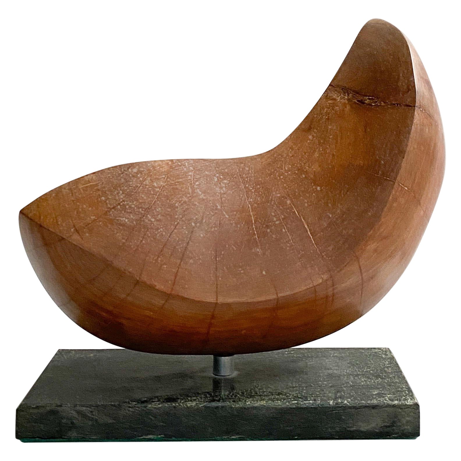 Brutalist Mid-Century Modern Hand-Carved Solid Wood Sculpture “TWINS ...