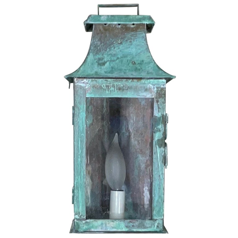 Single Wall Hanging Copper Lantern For Sale at 1stDibs