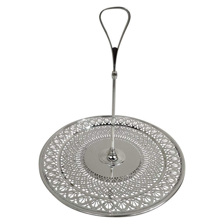 Antique Tiffany Edwardian Sterling Silver Cake Plate For Sale at 1stDibs