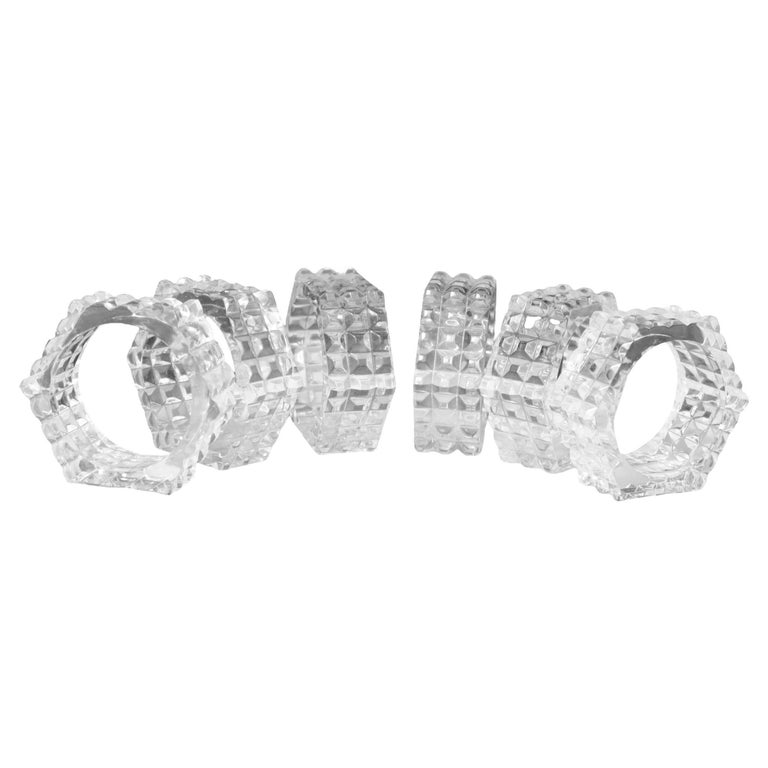 German Crystal Napkin Rings, Set of 6 For Sale at 1stDibs