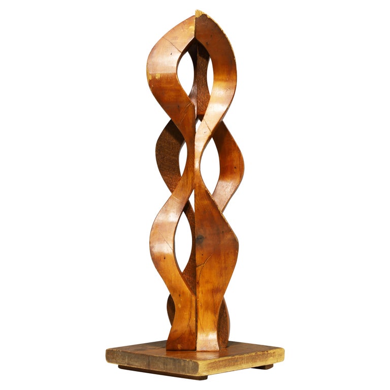 Large Wooden Ribbon Sculpture For Sale at 1stDibs
