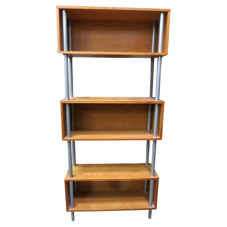 Post Modern Cubist Steel Rod Book Shelf, Circa 1990 For Sale at 1stDibs
