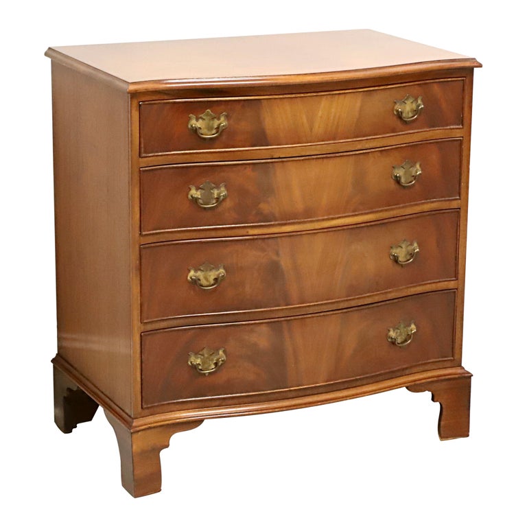 English Mahogany Georgian Style Serpentine Bachelor Chest For Sale at ...