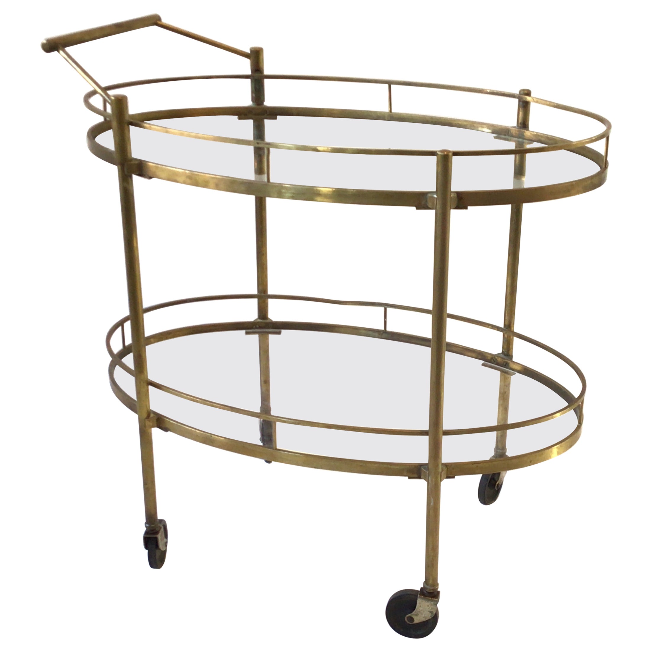 French 1950's Perforated Metal Bar Cart at 1stDibs