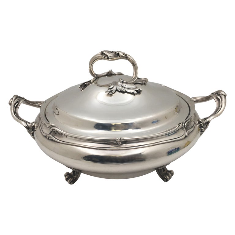 French 950 Sterling Silver Covered Tureen Bowl in Louis XV Rococo Style ...