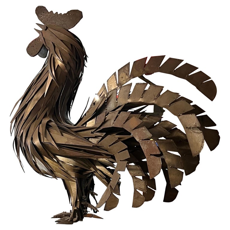 Rooster, Sculpture in Iron For Sale at 1stDibs