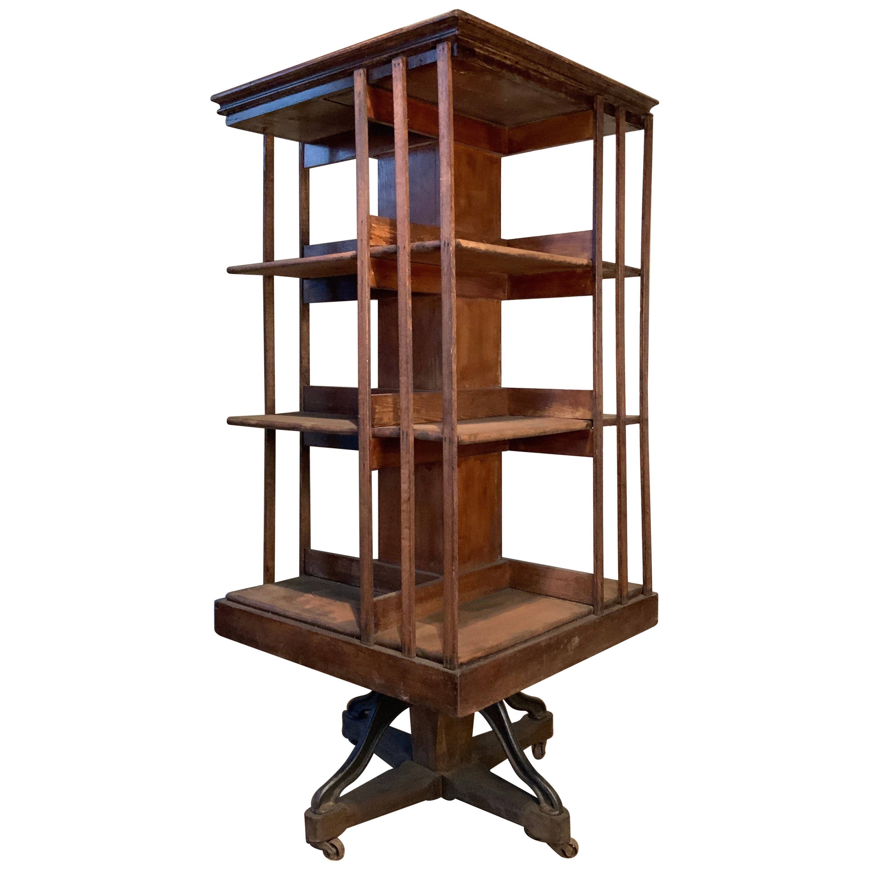 Antique 1920's Revolving Bookcase at 1stDibs | 1920s bookshelf