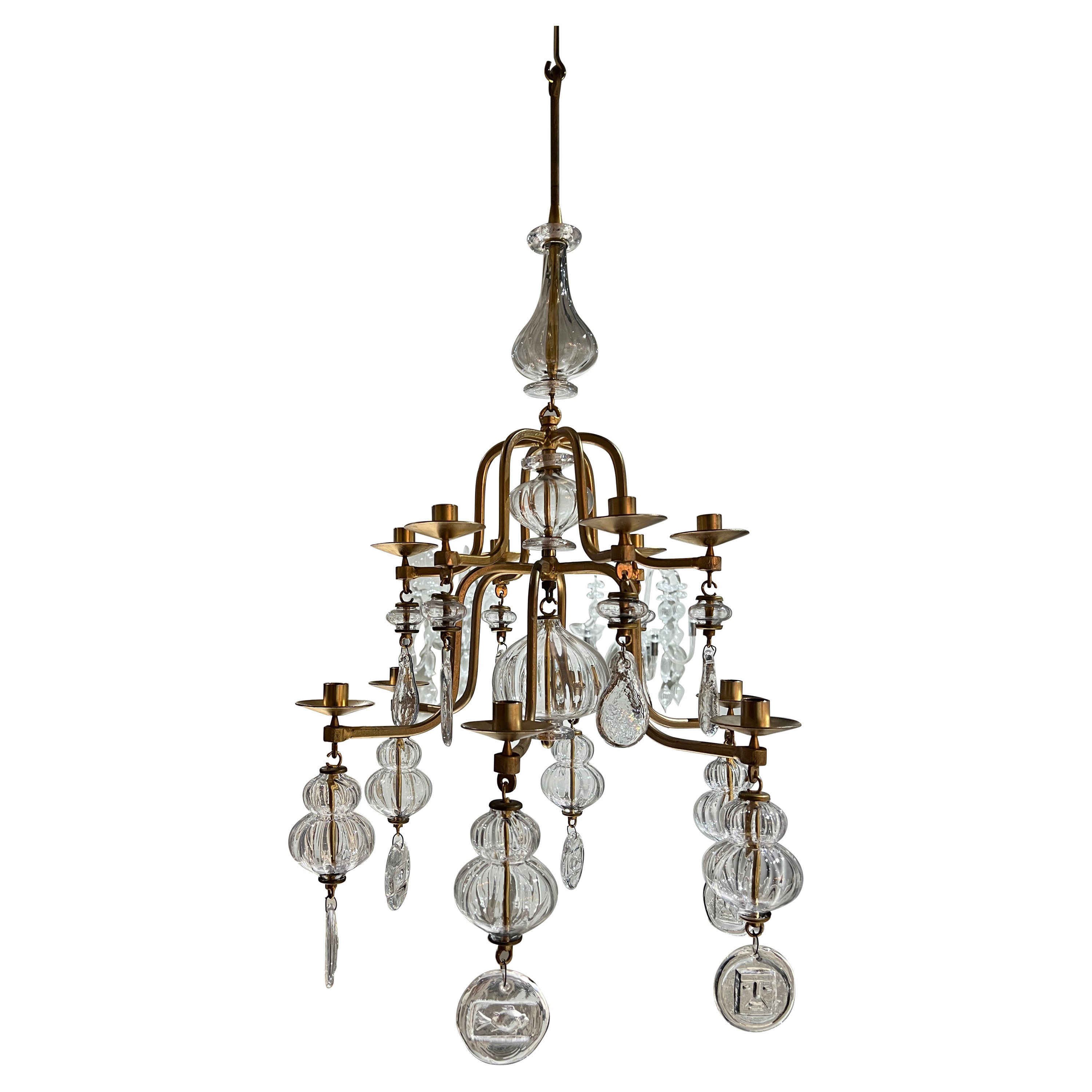 Erik Hoglund Chandelier, 12 Light For Sale at 1stDibs
