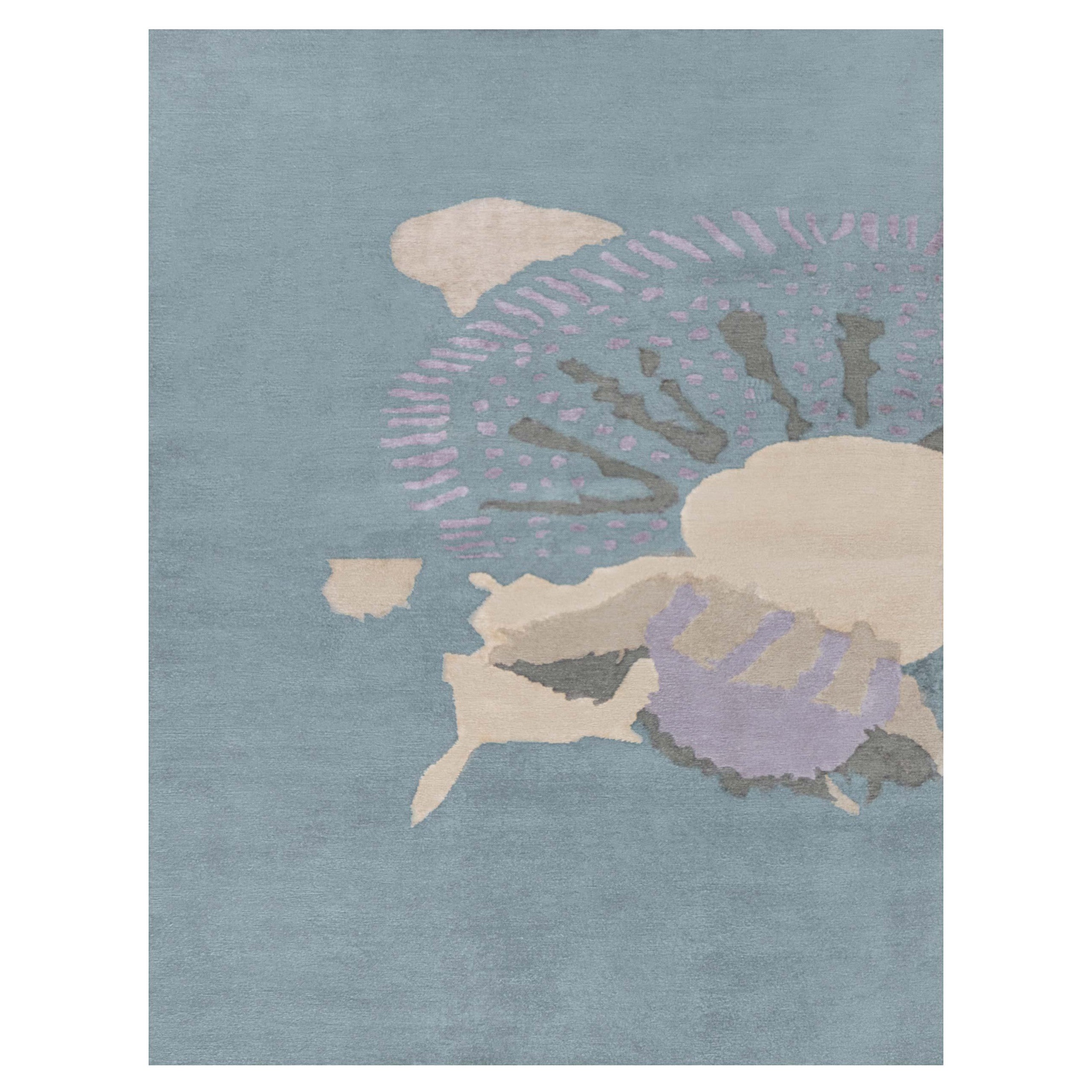 Phoenix Green - Hand Knotted Rug, in Wool and Silk by Wendy Morrison ...