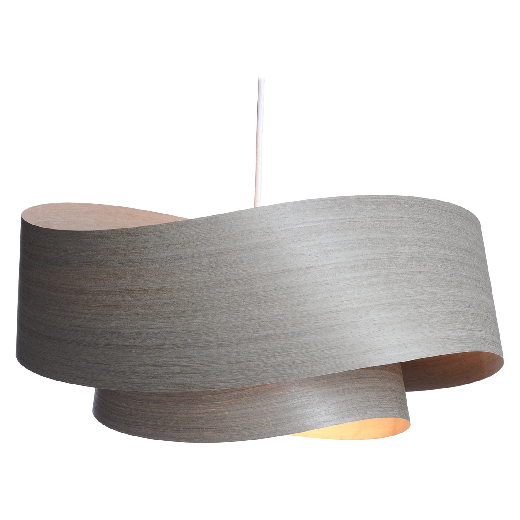 FLOW Grande Mid-Century Modern Gray Tay Wood 33" Chandelier Pendant For ...