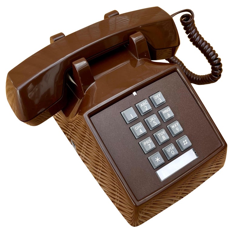 1980s Chocolate Brown Touchtone Desk Phone For Sale at 1stDibs