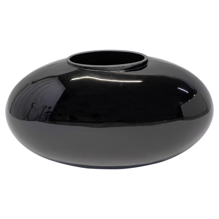 Postmodern Blown Black Glass Vase by Balos, 1980 For Sale at 1stDibs