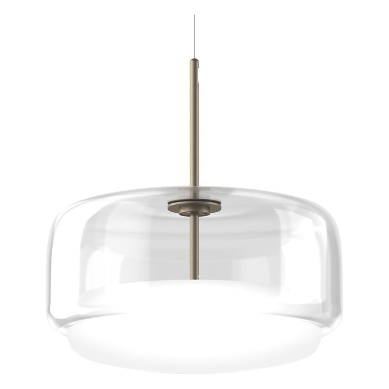 Vistosi Jube Pendant Light G in Crystal White with Matt Steel Finish ...