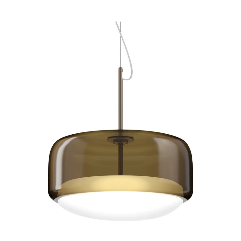 Vistosi Jube Pendant Light G in Burned Earth White with Matt Gold ...